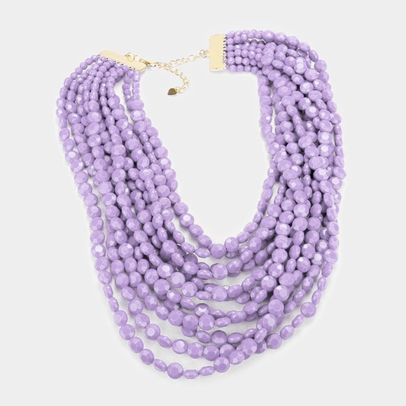 iFashionBox | Jewelry | Purple Multi Chain Bead Necklace And Earrings ...